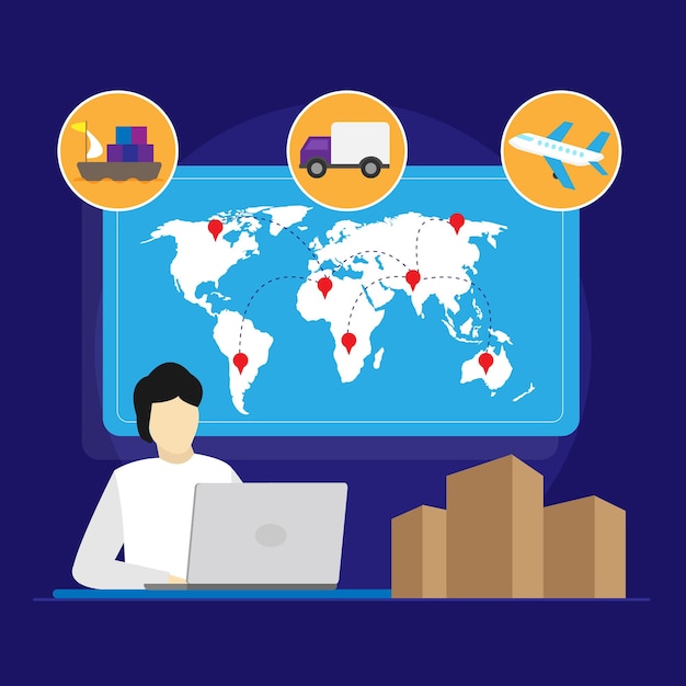 Global Logistics and Shipping Services Visualized on World Map | Jiffy Designs