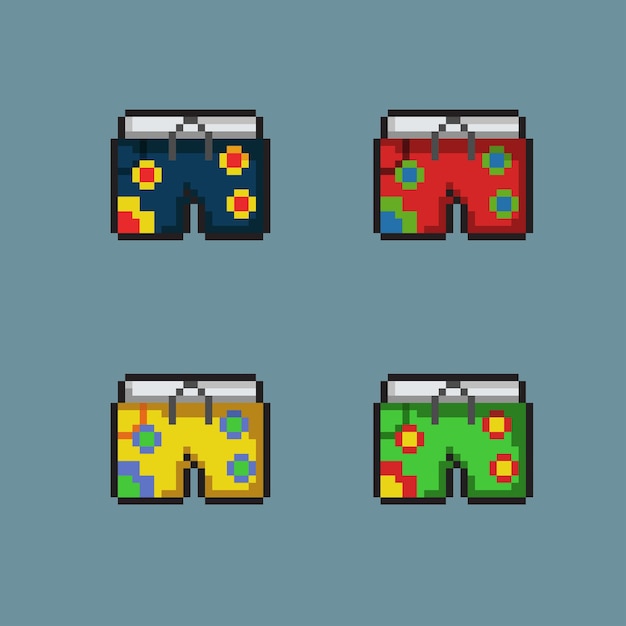 Vibrant Pixel Art Shorts Collection with Floral Patterns | Jiffy Designs