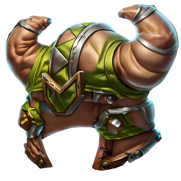 Mighty Armored Warrior Flexing Powerful Physique | Jiffy Designs