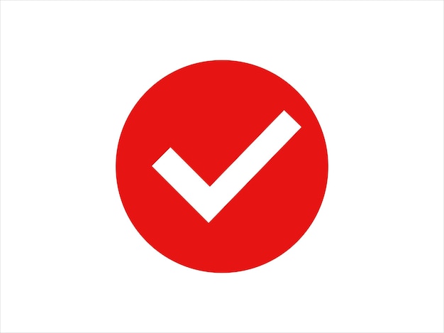 Vibrant Red Circle with Bold White Checkmark Symbol | Jiffy Designs