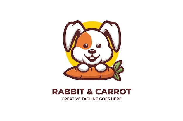 Cheerful Rabbit Nibbling on Vibrant Carrot Illustration | Jiffy Designs