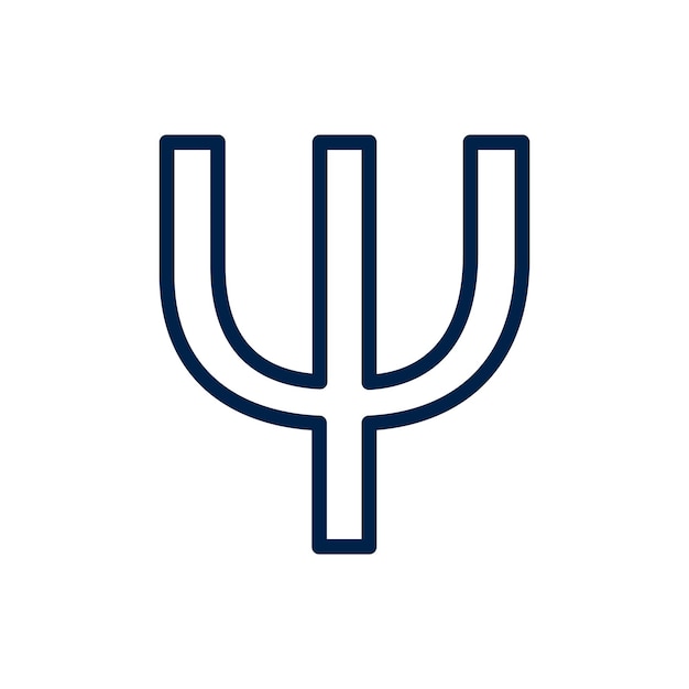 Minimalist Navy Blue Greek Letter Psi Symbol | Jiffy Designs