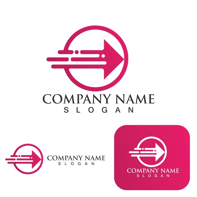 Vibrant Pink Arrow Circle Logo Design | Jiffy Designs