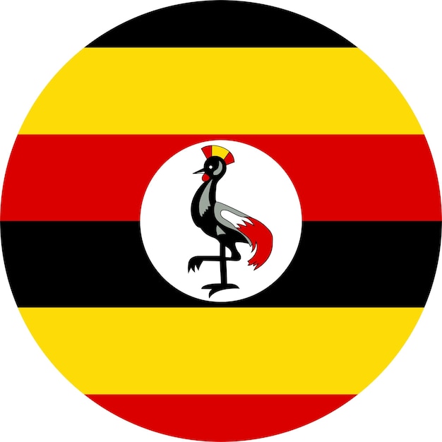Vibrant Ugandan Flag with Iconic Crowned Crane Symbol | Jiffy Designs