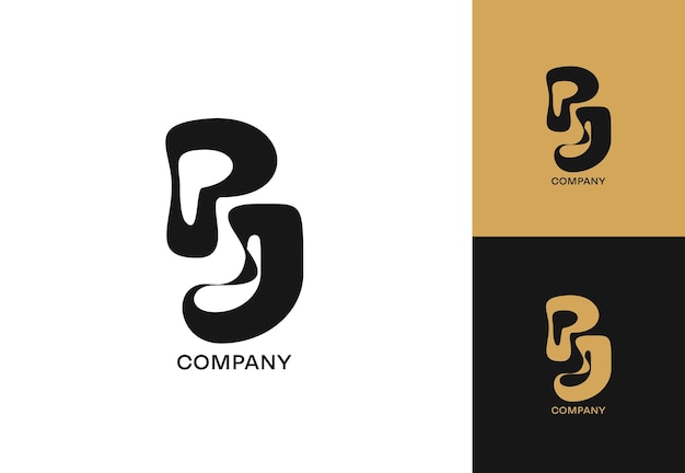 Stylized Black and Gold Intertwined Lettermark Logo | Jiffy Designs