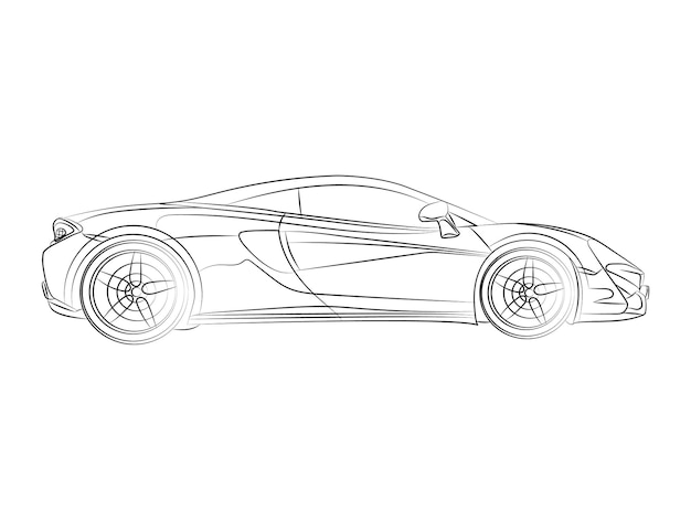 Sleek and Streamlined Sports Car Outline | Jiffy Designs