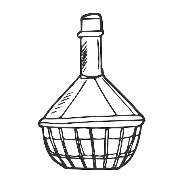 Stylized Glass Flask with Intricate Wire Cage | Jiffy Designs