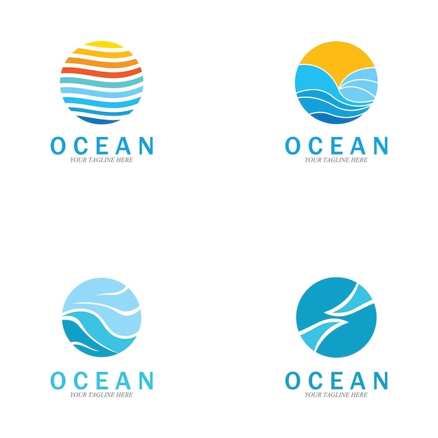 Vibrant Ocean-Inspired Graphic Collection with Minimalist Designs ...