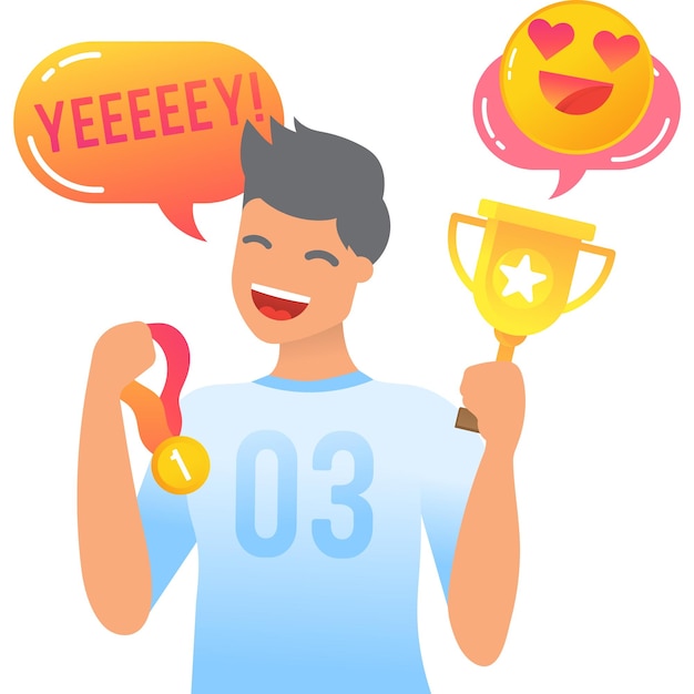 Joyful Victory Celebration with Vibrant Emojis | Jiffy Designs