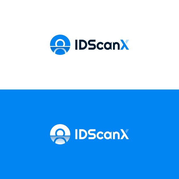 Sleek and Modern Blue ID Scanning Logo Design | Jiffy Designs