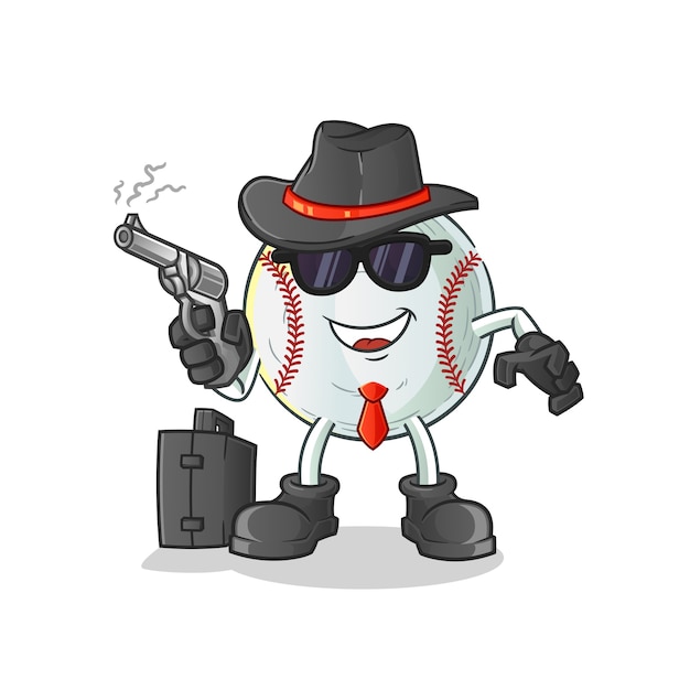 Rugged Baseball Mascot Brandishing a Revolver | Jiffy Designs