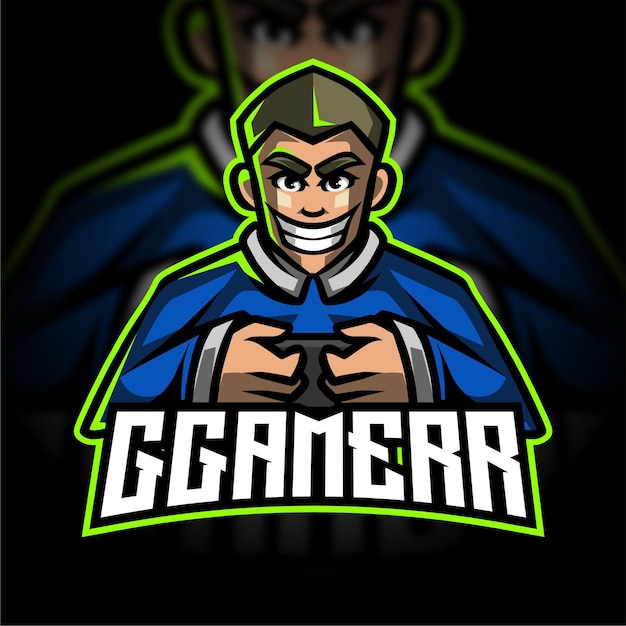 Vibrant Gamer Mascot Emblem with Smiling Character | Jiffy Designs