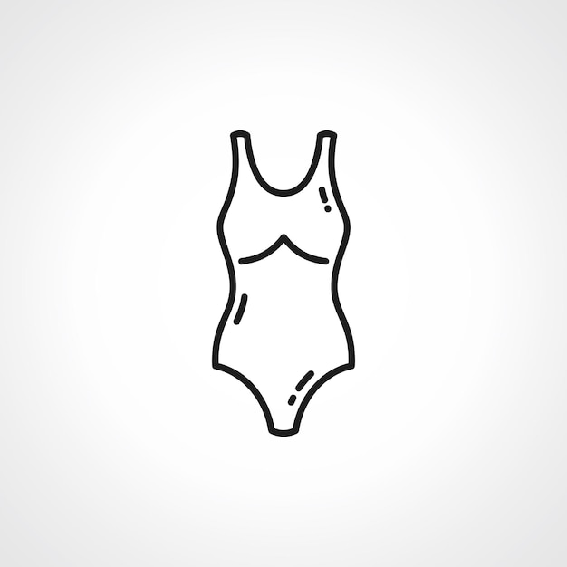 Minimalist Black and White Swimsuit Outline | Jiffy Designs