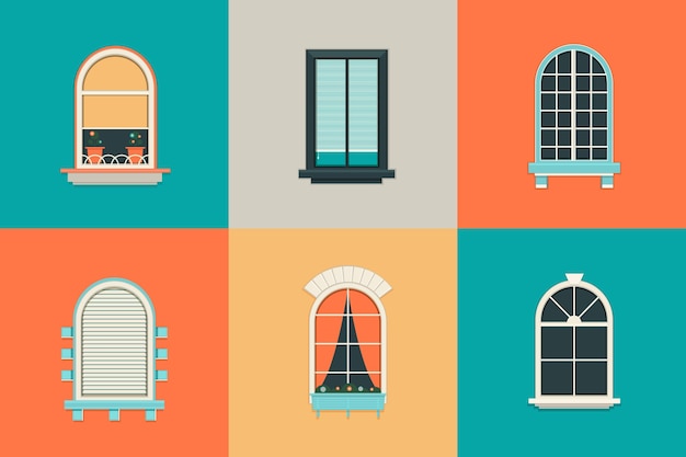 Diverse Architectural Window Designs in Vibrant Colors | Jiffy Designs