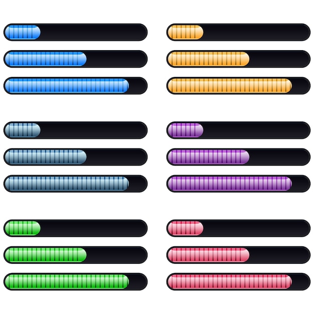 Vibrant Collection of Customizable Progress Bars in Diverse Colors ...
