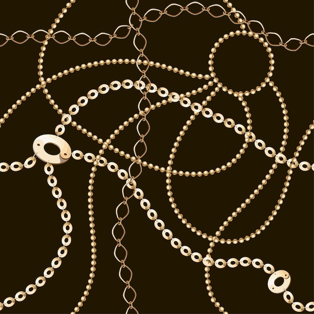 Elegant Pearl Chains Intertwining on Dark Background | Jiffy Designs