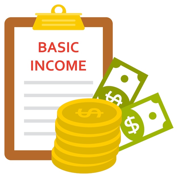 Colorful Illustration of Basic Income and Financial Stability | Jiffy ...