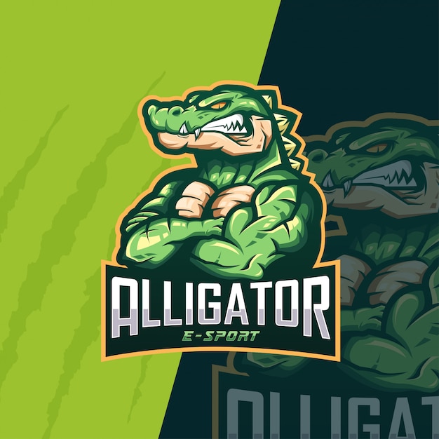 Fierce Alligator Mascot Emblem for E-Sports Teams | Jiffy Designs