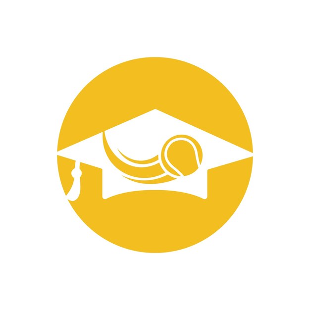 Vibrant Graduation Cap and Tennis Ball Icon | Jiffy Designs