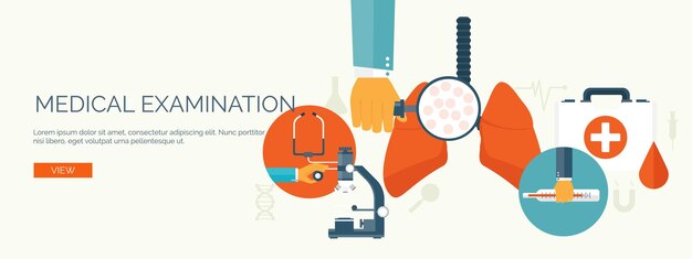 Comprehensive Medical Examination with Diagnostic Tools and Symbols ...