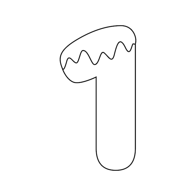 Minimalist Wavy Number One Icon | Jiffy Designs