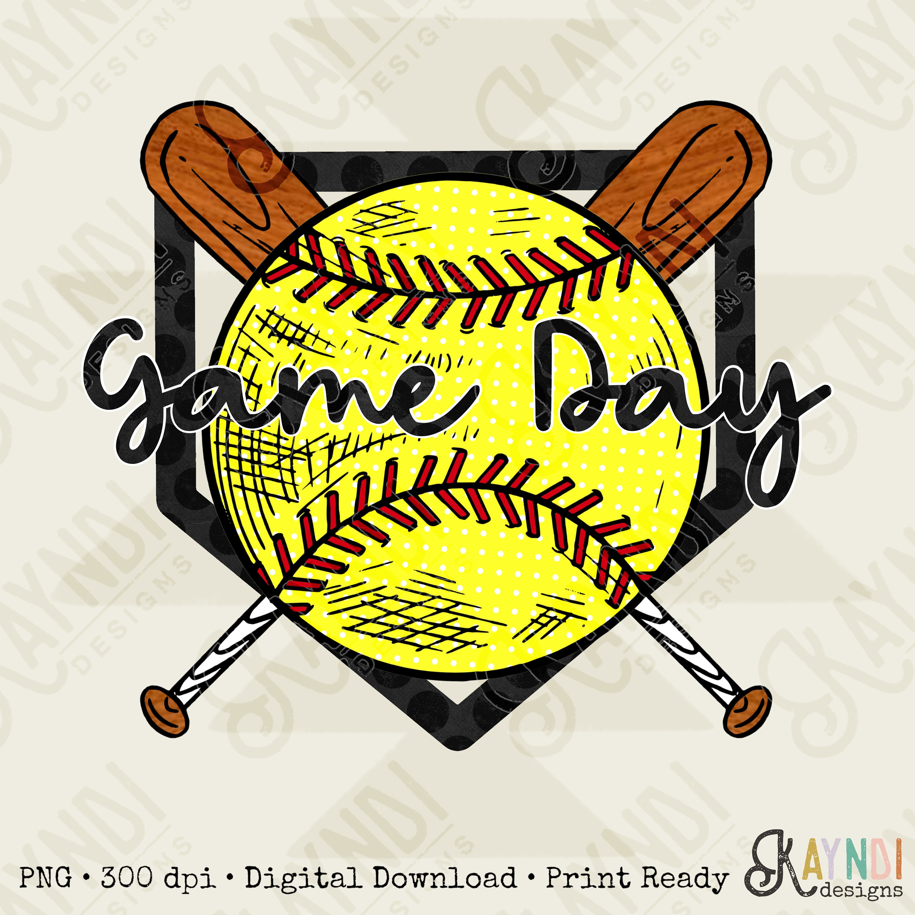 Softball Game Day Design PNG Digital Download Printable Sublimation DTG ...