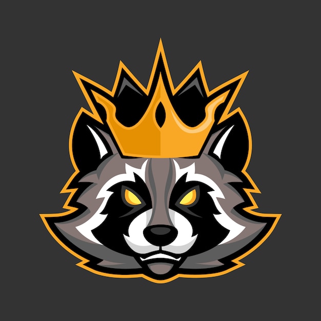Majestic Raccoon Mascot with Golden Crown | Jiffy Designs