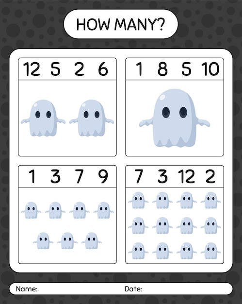 Counting Cute Ghost Figures in Playful Illustration | Jiffy Designs