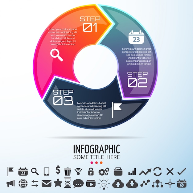 Colorful Circular Infographic Design with Icons and Text Sections ...