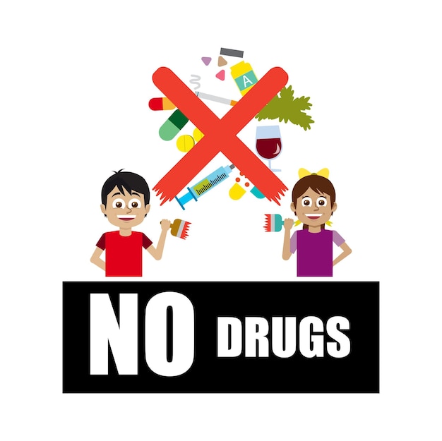 Vibrant Anti Drug Campaign With Cartoon Characters Jiffy Designs