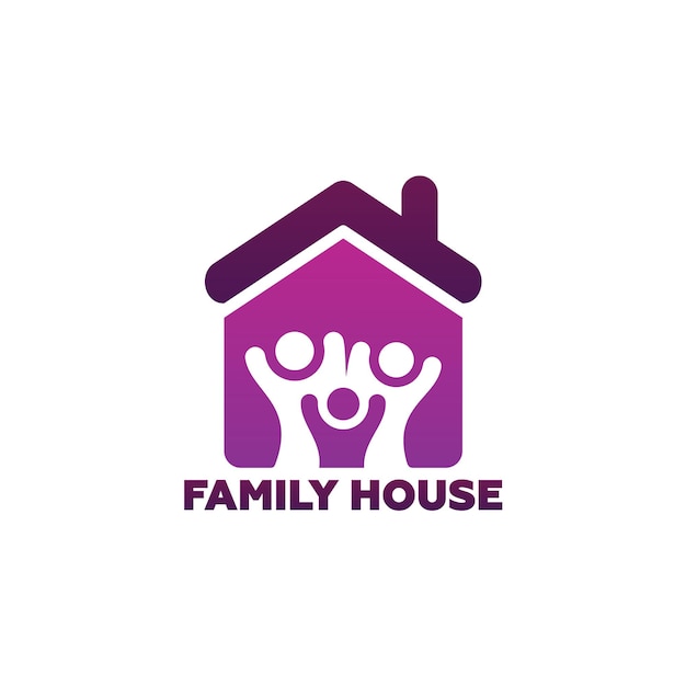 Vibrant Family Home Symbol with Supportive Silhouettes | Jiffy Designs