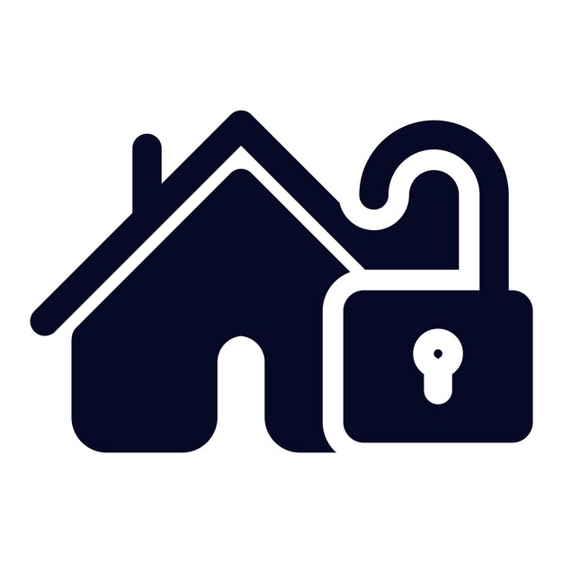 Unlocked Home Icon: Simple, Minimalist House Symbol | Jiffy Designs