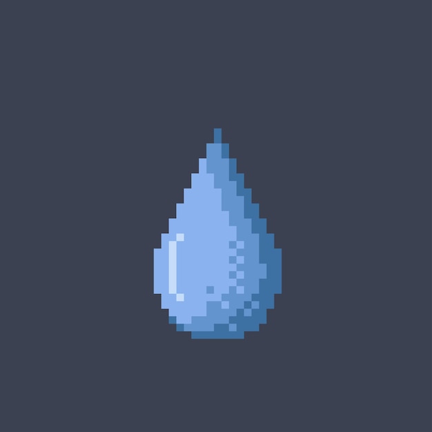 Elegant Pixel Art Water Drop Illustration | Jiffy Designs