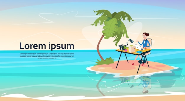 Freelancer Works Remotely on Tropical Island Beach | Jiffy Designs