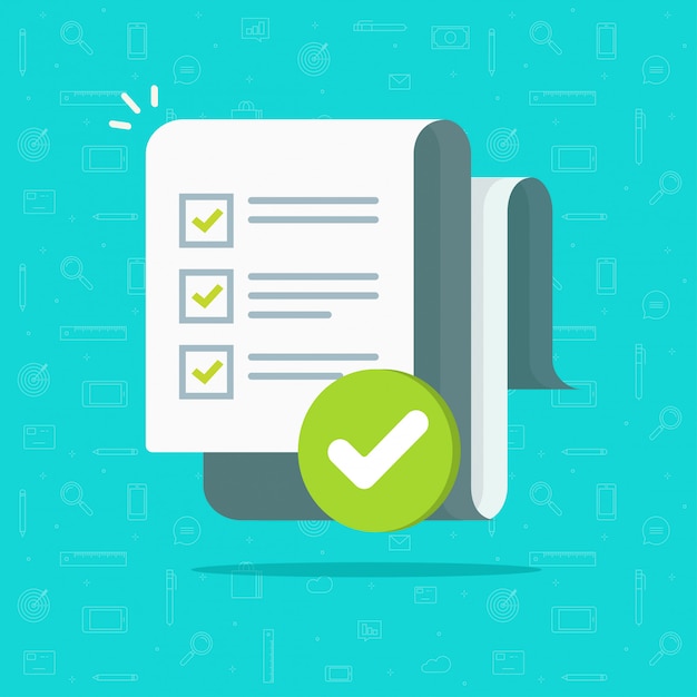 Completed Checklist with Tick Marks on Teal Background | Jiffy Designs