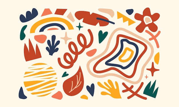 Vibrant Abstract Shapes and Symbols Collage | Jiffy Designs