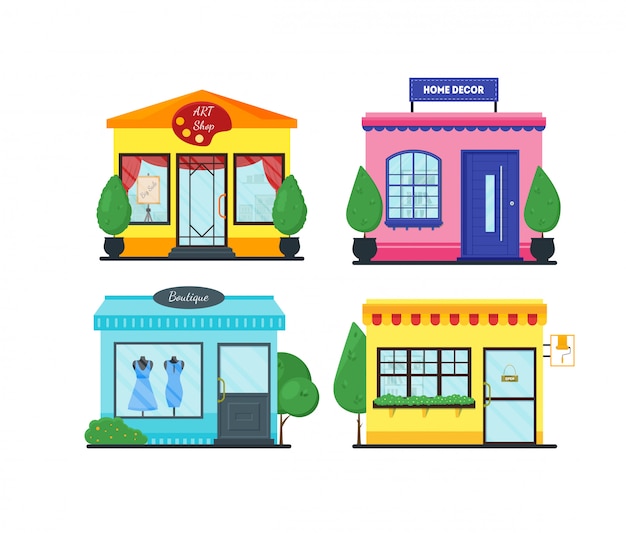Charming Neighborhood Storefronts with Vibrant Colors and Designs ...