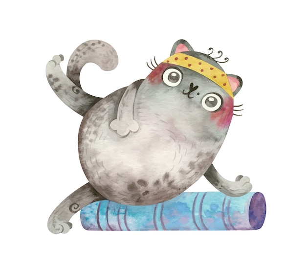 Whimsical Cat Balancing on Colorful Log | Jiffy Designs