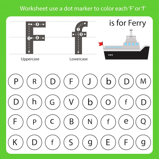 Uppercase and Lowercase Letters: Identify 'F' for Ferry | Jiffy Designs