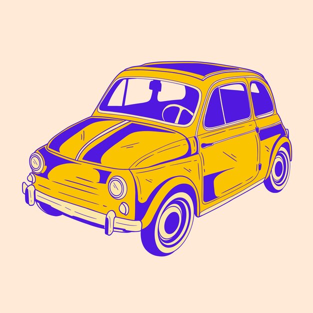 Vibrant Retro Car Design with Bold Colors and Shapes | Jiffy Designs