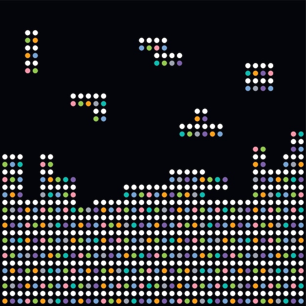 Colorful Dot Matrix Equalizer Pattern on Black Background | Jiffy Designs