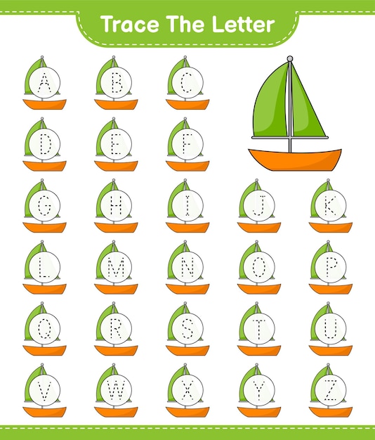 Trace the Alphabet Letters with Sailing Boat Illustrations | Jiffy Designs