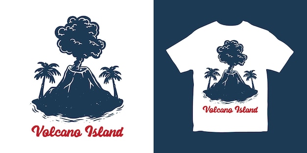 Erupting Volcano on Tropical Island Landscape | Jiffy Designs