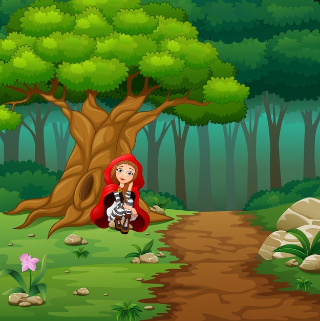 Little Red Riding Hood in the Enchanted Forest Scene | Jiffy Designs