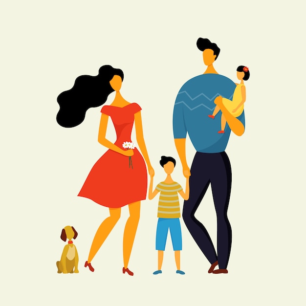 Vibrant Family Portrait with Playful Illustrations | Jiffy Designs