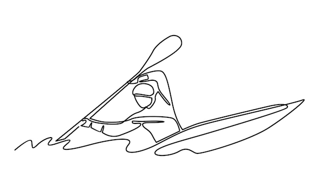 Minimalist Kayaker Silhouette in Continuous Line Art | Jiffy Designs