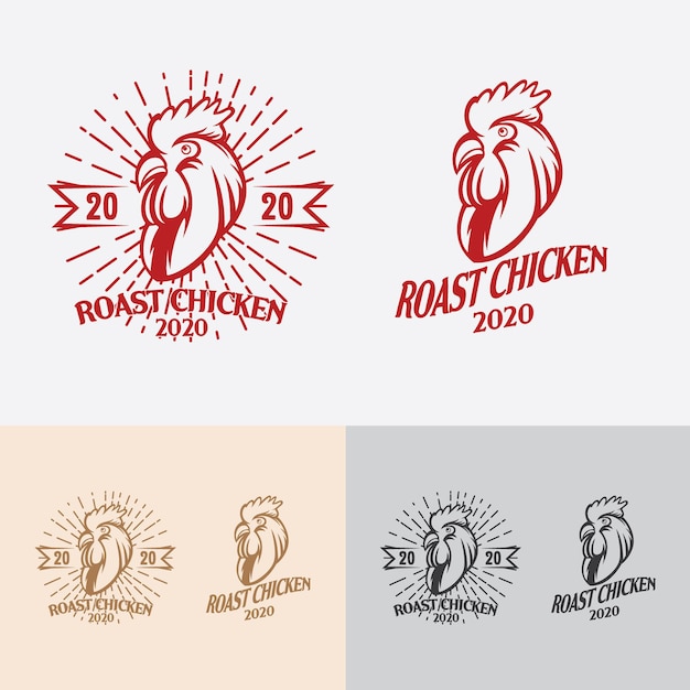 Vintage-inspired Roast Chicken Logo with Sunburst Design | Jiffy Designs
