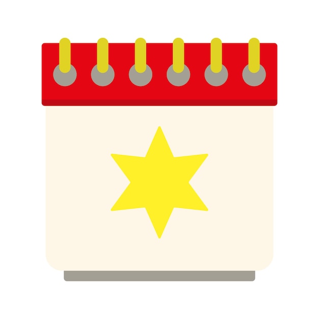 Vibrant Red and Yellow Calendar with Star Symbol | Jiffy Designs