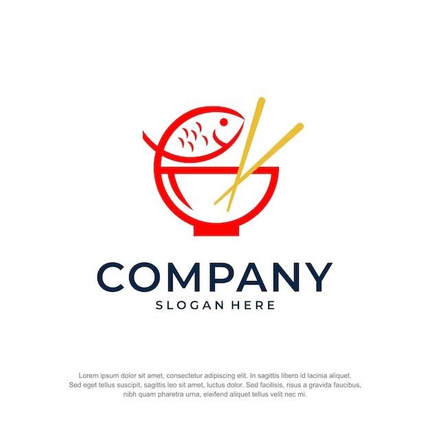 Vibrant Fish Icon with Chopsticks for Culinary Company | Jiffy Designs