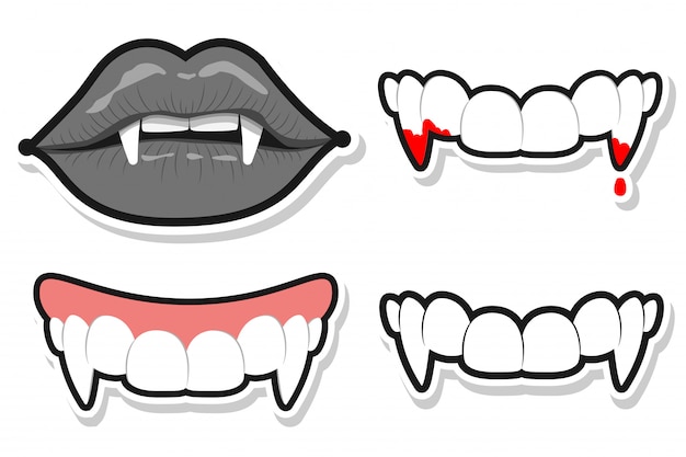 Fanged Lips and Vampiric Teeth: A Chilling Illustration | Jiffy Designs